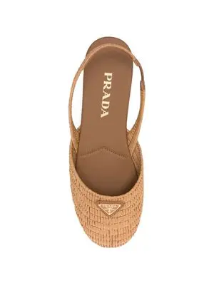 Prada Straw Ballet Flats