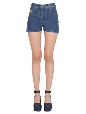 Moschino Bermuda With Embroidered Teddy - Blue