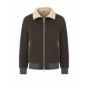 Brunello Cucinelli Suede Bomber Jacket - Brown