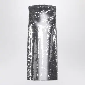 Sportmax Midi Dress With Gradient Sequin Effect - Silver