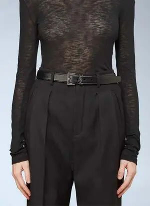 Saint Laurent Grained Leather Belt