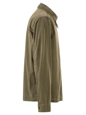 Stone Island Regular Fit Overshirt With Zip And Pocket
