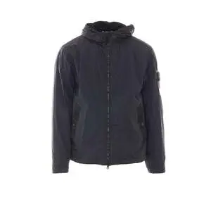 Stone Island Garment Dyed Crinkle Reps Ny Logo Jacket - Blue