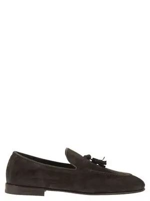 Brunello Cucinelli Suede Moccasins With Tassels - Brown