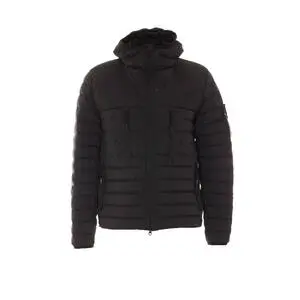 Stone Island Seamless Tunnel Nylon Logo Down Jacket - Black