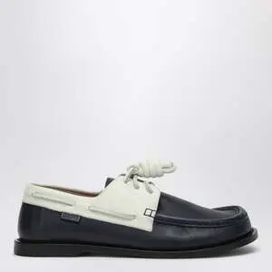 Loewe Campo Boat Shoe In Navy/white - Blue