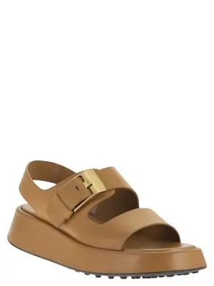 TOD'S Leather Sandal With Buckle