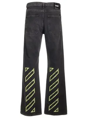 Off-White Relaxed Fit Diag Jeans - Black