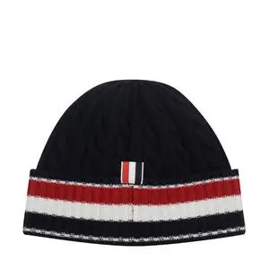 Thom Browne Virgin Wool Beanie - Blue