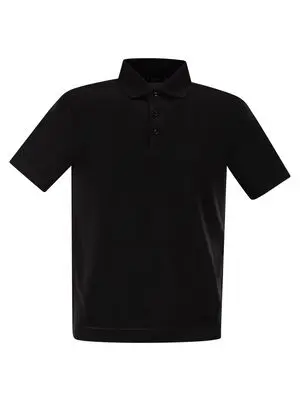 Herno Cotton Jersey Polo Shirt - Black