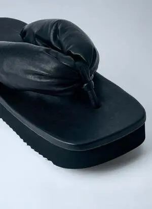 Rick Owens Hollywood Flip Flop Leather Sandals