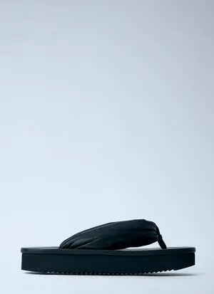 Rick Owens Hollywood Flip Flop Leather Sandals - Black