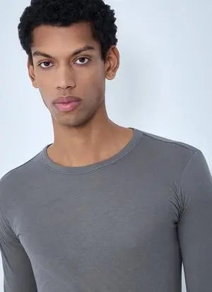 Rick Owens Crewneck Long Sleeve T-shirt - Gray