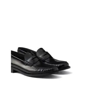 Prada Leather Loafers - Black