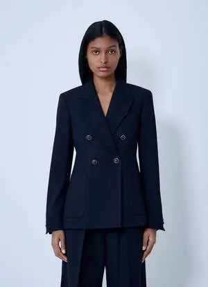Max Mara Textured Wool Double-breasted Blazer