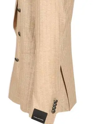 Tagliatore Montecarlo Linen Cotton Double Breasted Blazer - Cream