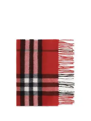 Burberry Check Cashmere Scarf - Red