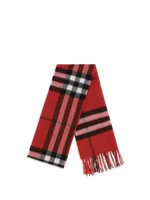 Burberry Check Cashmere Scarf - Red