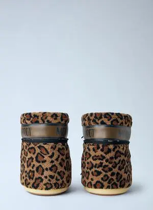 Moon Boot Icon Low Fleece Leopard Boots - Brown