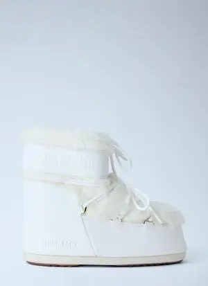 Moon Boot Icon Low Faux Fur Boots - White