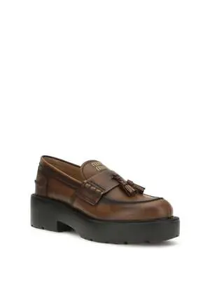 Miu Miu Smooth Leather Tassel Loafers