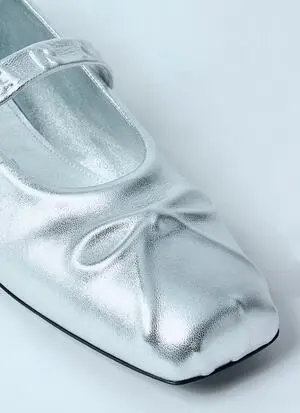 Marni Leather Mary Jane Shoes - Silver