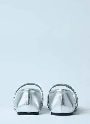 Marni Leather Mary Jane Shoes - Silver
