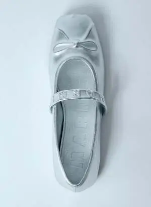 Marni Leather Mary Jane Shoes - Silver