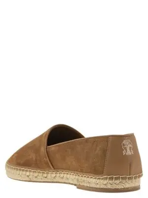 Brunello Cucinelli Washed Suede Espadrilles With Beading