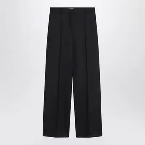 Prada Wool Wide Trousers - Blue