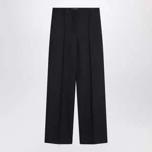 Prada Wool Wide Trousers - Blue