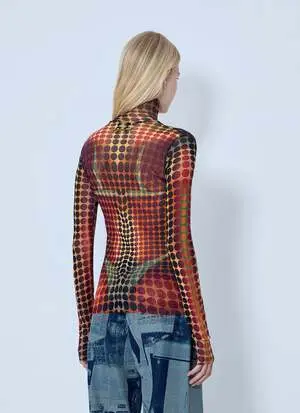JEAN PAUL GAULTIER Re-edition The Dots Mesh Top - Brown