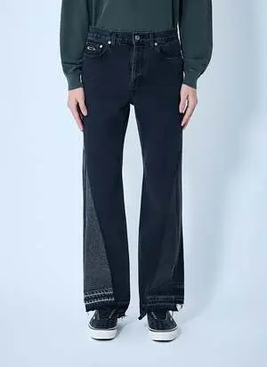 GALLERY DEPT. Twisted Wide Leg Jeans - Black