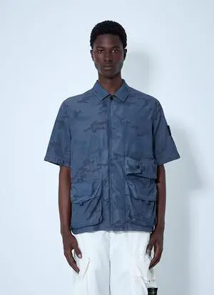 Stone Island Short-sleeve Overshirt With Flap Pockets