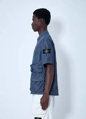 Stone Island Short-sleeve Overshirt With Flap Pockets