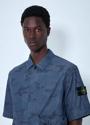 Stone Island Short-sleeve Overshirt With Flap Pockets