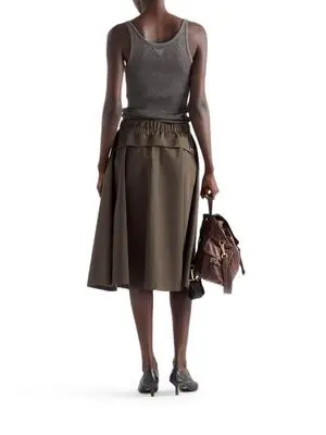 Prada Wide Skirt In Technical Canvas