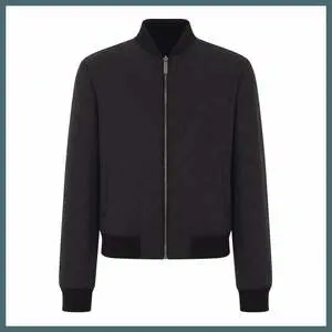 Gucci Lightweight Silk Faille Reversible Zipper Jacket - Black