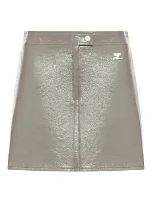 COURREGES Miniskirt With Logo - Brown