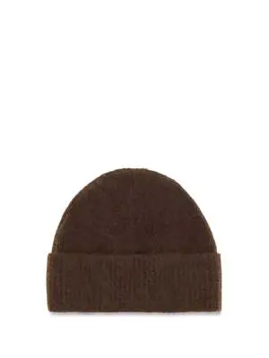 AMI Paris De Coeur Wool Beanie - Brown