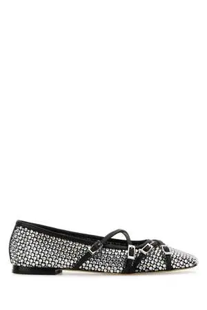 Mach & Mach Mach&mach Embellished Fabric Ballerinas - Silver