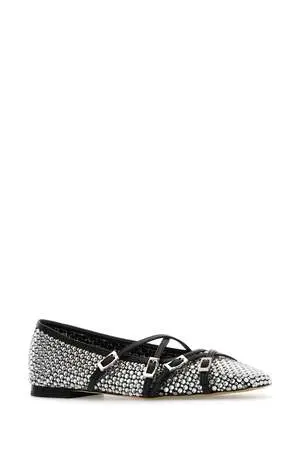 Mach & Mach Mach&mach Embellished Fabric Ballerinas - Silver