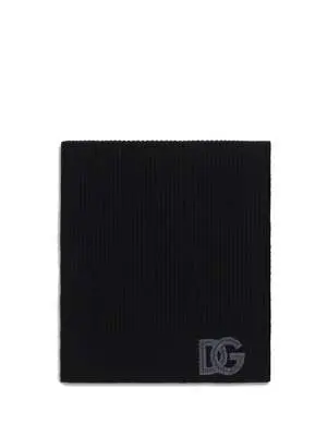 Dolce & Gabbana Ribbed Virgin Wool Scarf - Black