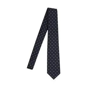 Gucci Jacquard Silk Tie With Double G - Blue