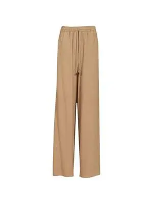 Max Mara Genero Wide-leg Washed Silk Trousers