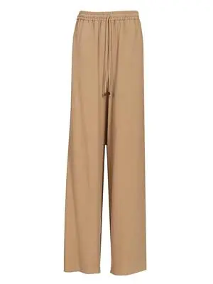 Max Mara Genero Wide-leg Washed Silk Trousers - Brown