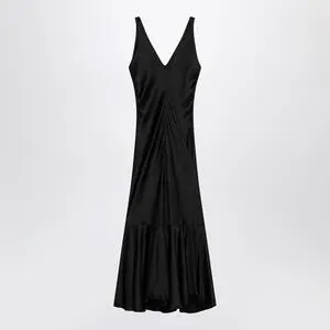 Sportmax Satin Long Dress - Black