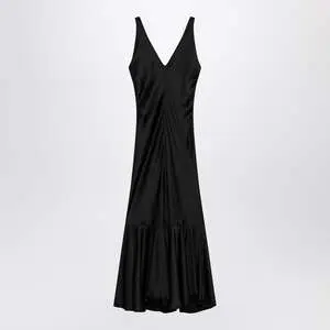Sportmax Satin Long Dress - Black