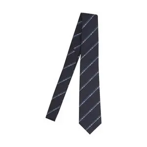 Gucci Jacquard Silk Tie With Diagonal Clamp - Blue