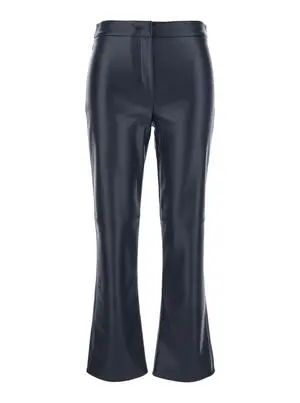 Max Mara S 'sublime' Dark Blue Pants With Flared Leg In Eco Leather - Multicolor